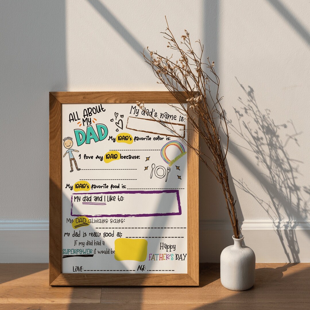 All About My Dad Father's Day Gifts for Dad Personalized Father's Day ...