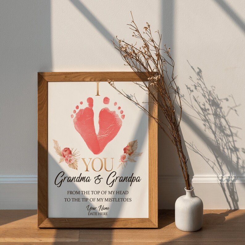 Printable Valentine's Gift for Grandparents Baby Footprint Craft for ...