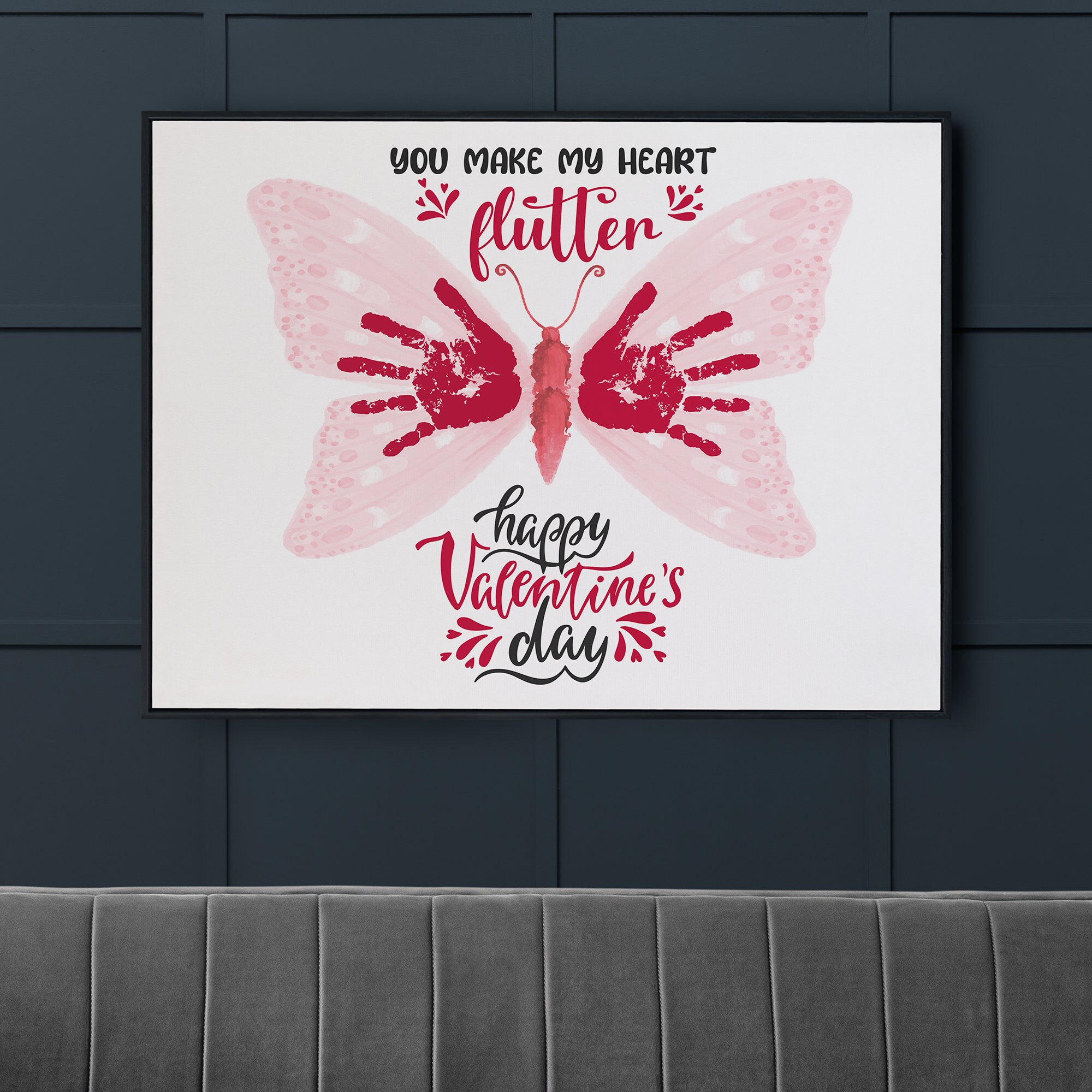 You Make My Heart Flutter Valentine's Day Butterfly Handprint Art ...