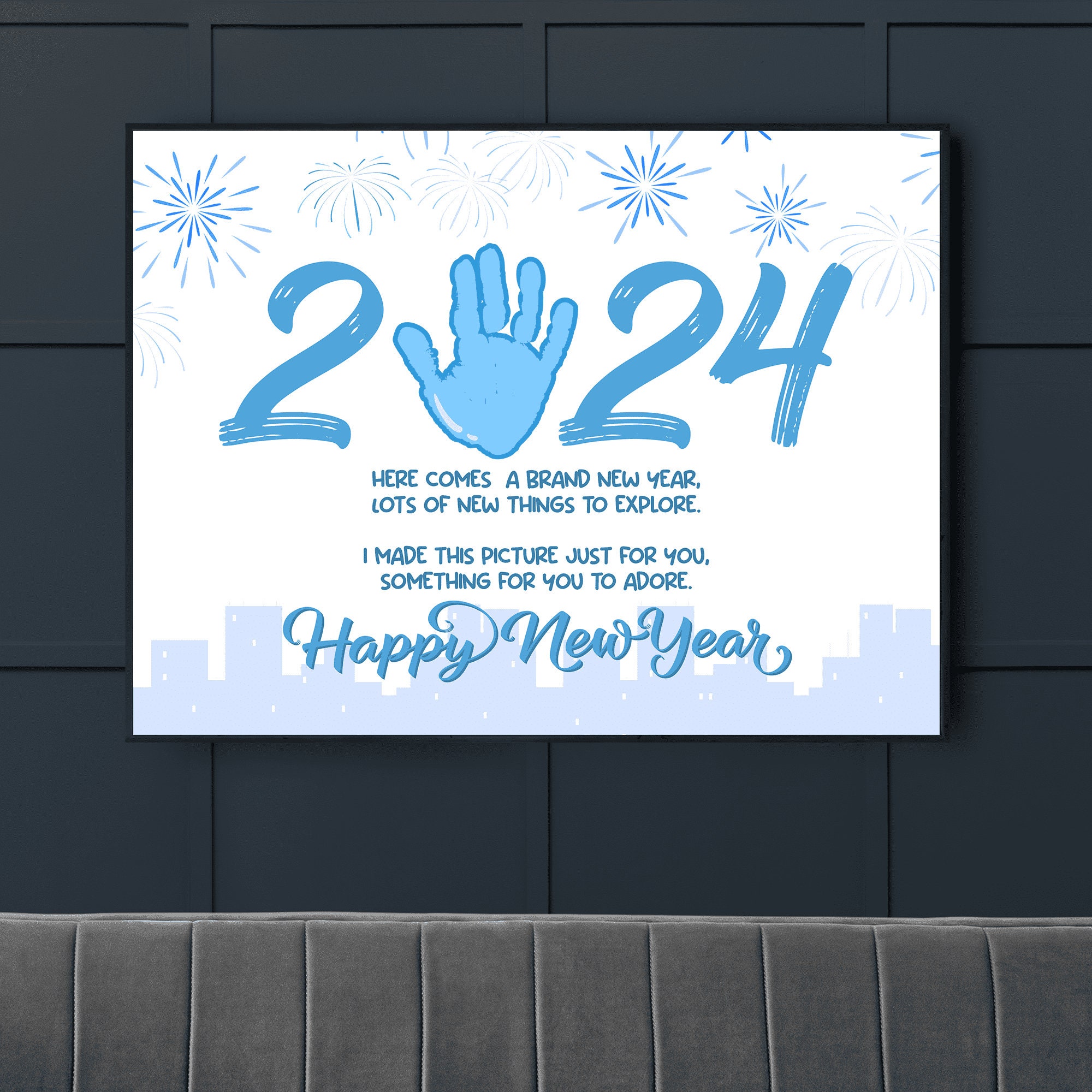 New Year's Handprint Art 2024 New Year Handprints Baby Toddler Kids ...