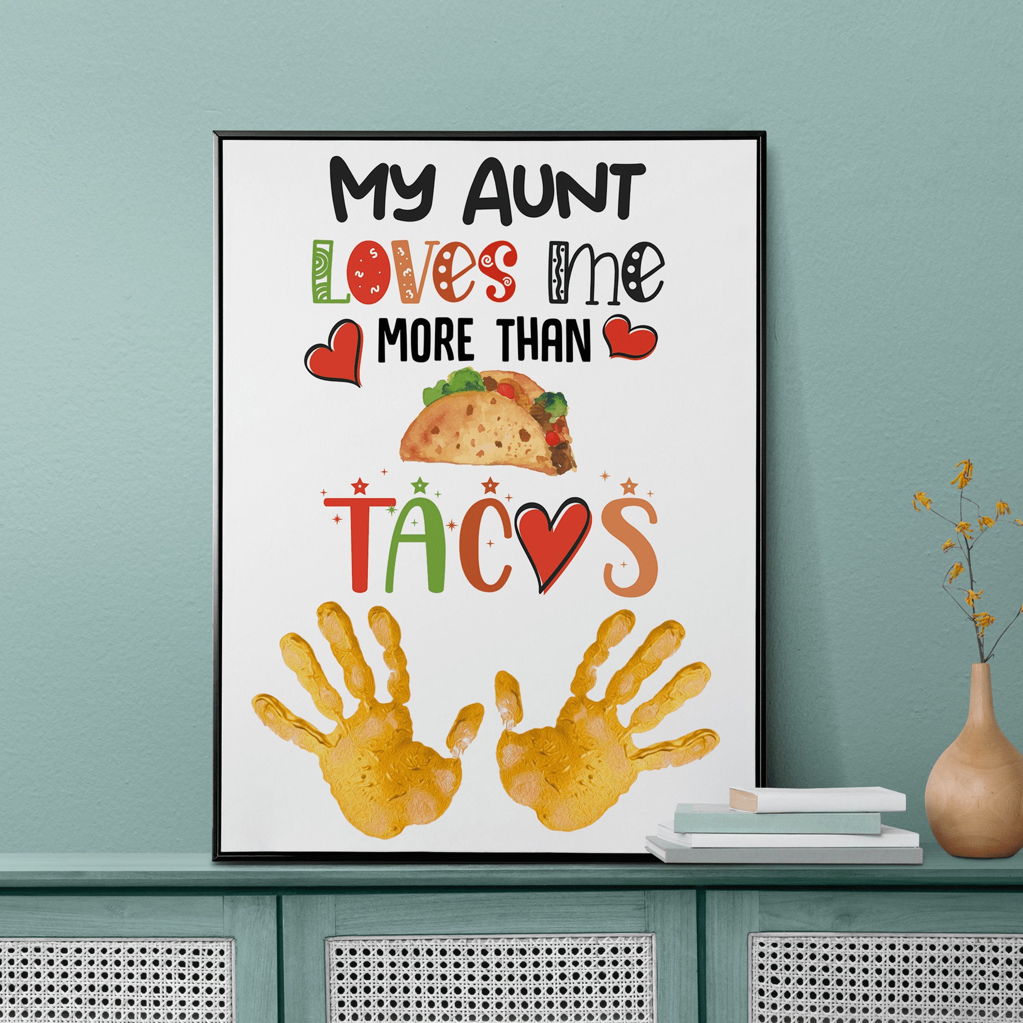 Aunt Love Tacos Handprint Art Craft Valentine's Day 2023 Handprint ...