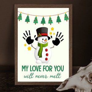 Snowman Handprint Baby Kid Handprint Art Handprint Gift Printable ...