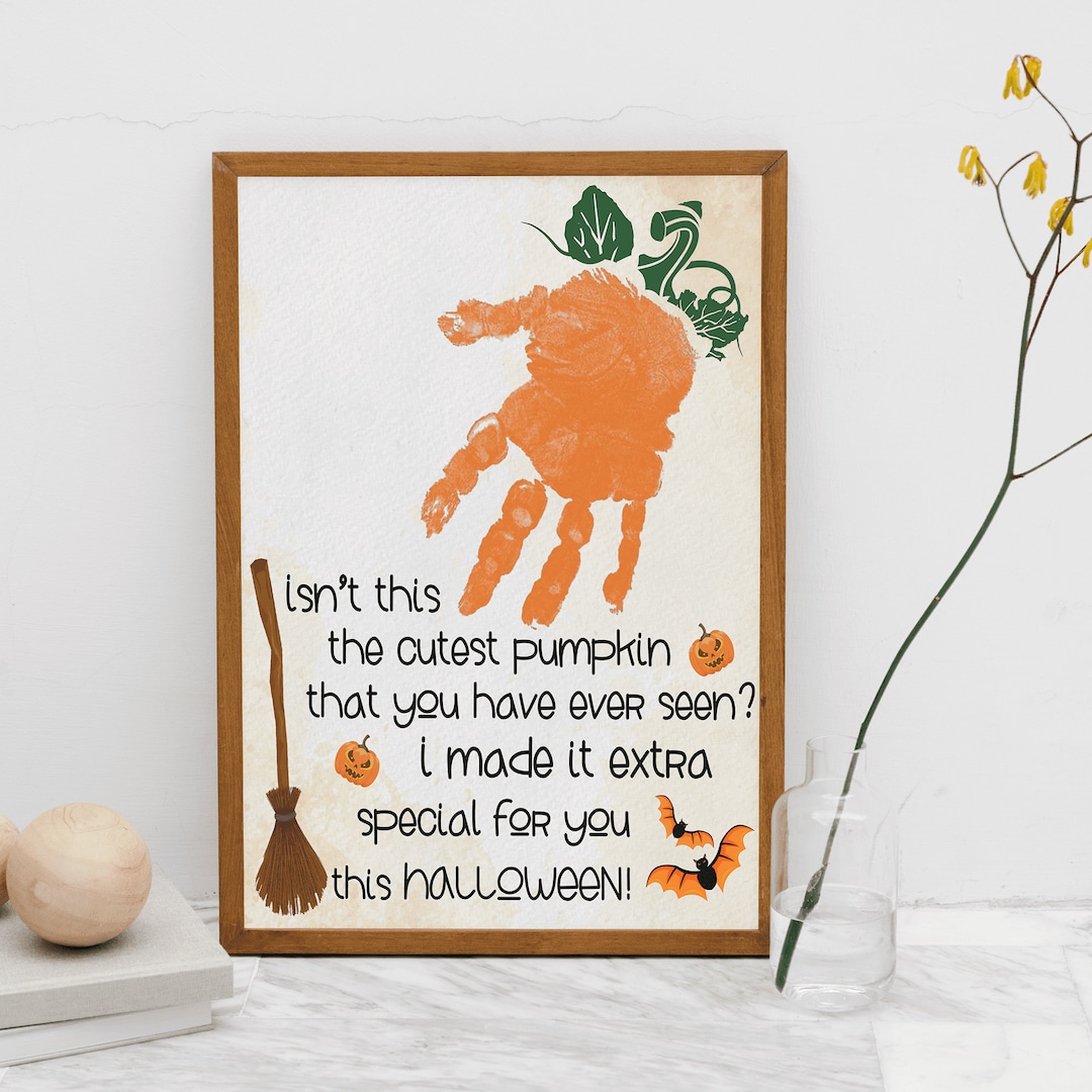 Cutest Pumpkin, Handprint Craft, Halloween Handprint Keepsake ...