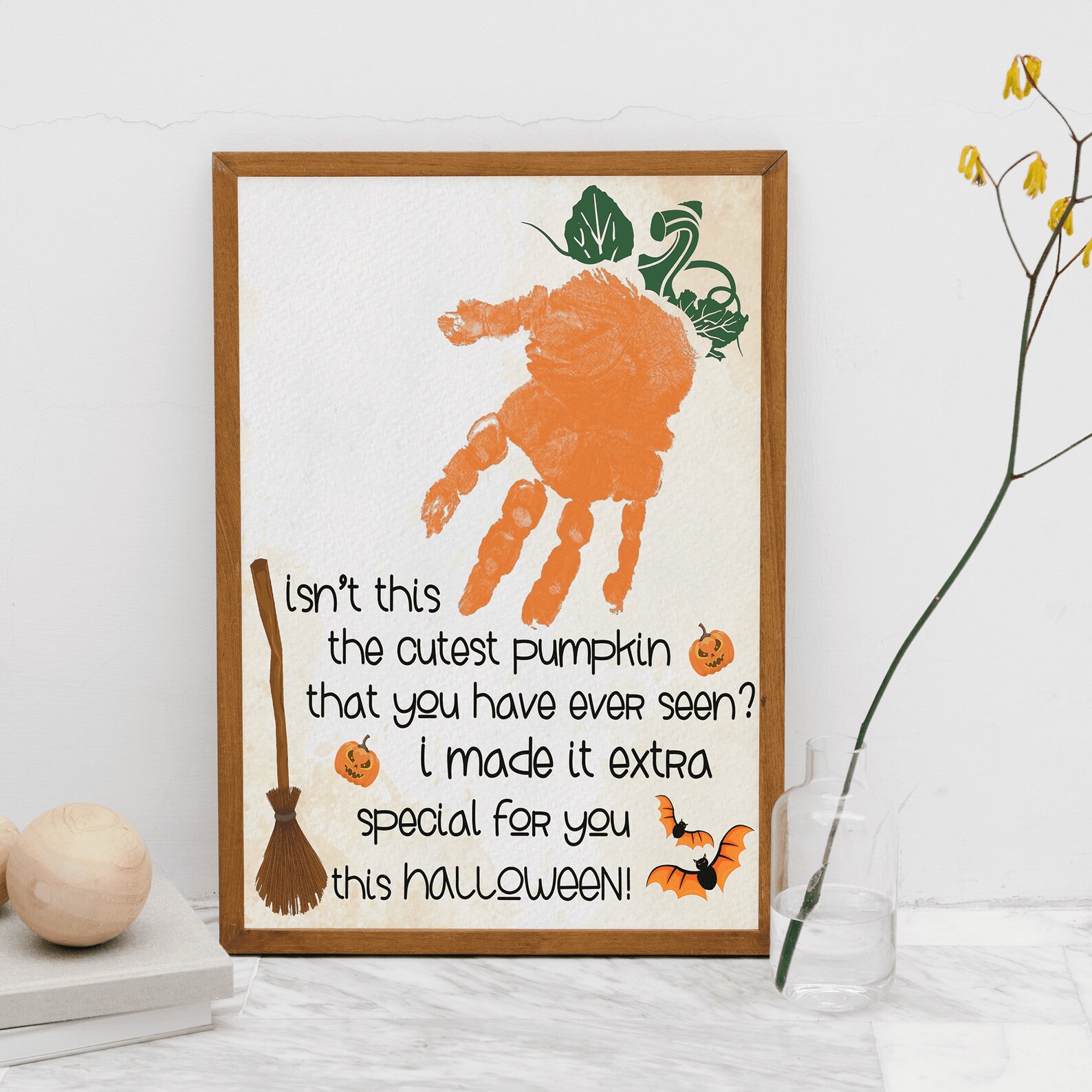 Cutest Pumpkin, Handprint Craft, Halloween Handprint Keepsake ...
