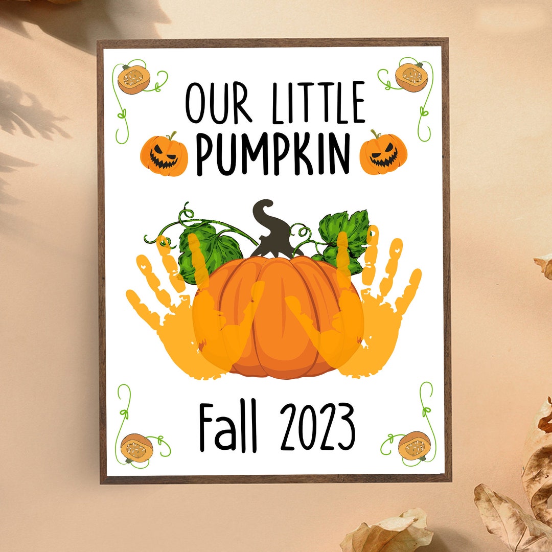 Our Little Pumpkin Handprint Craft for Baby Handprint Keepsake Digital ...