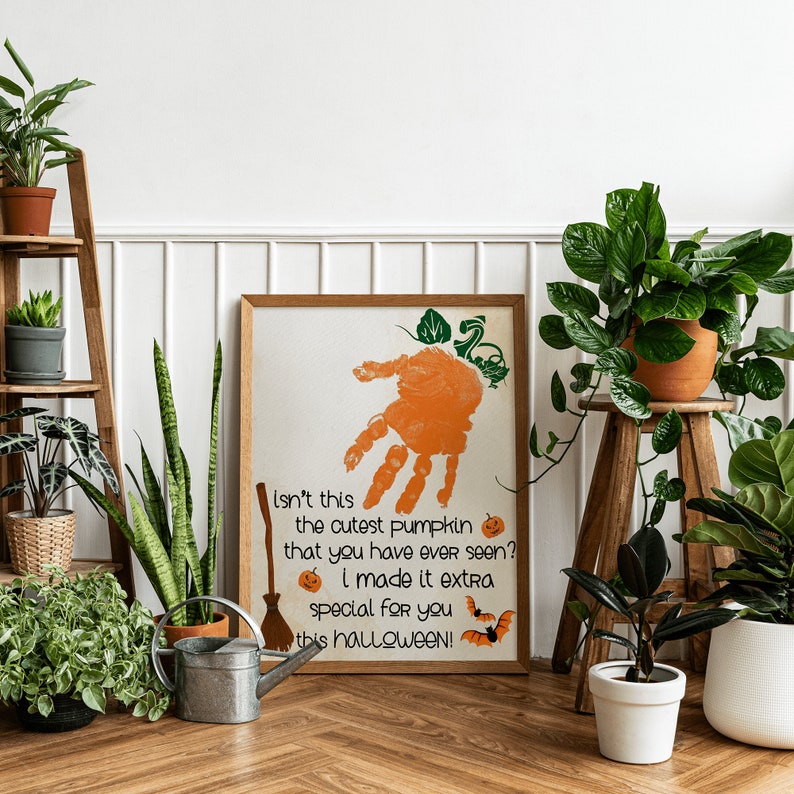 Cutest Pumpkin, Handprint Craft, Halloween Handprint Keepsake ...