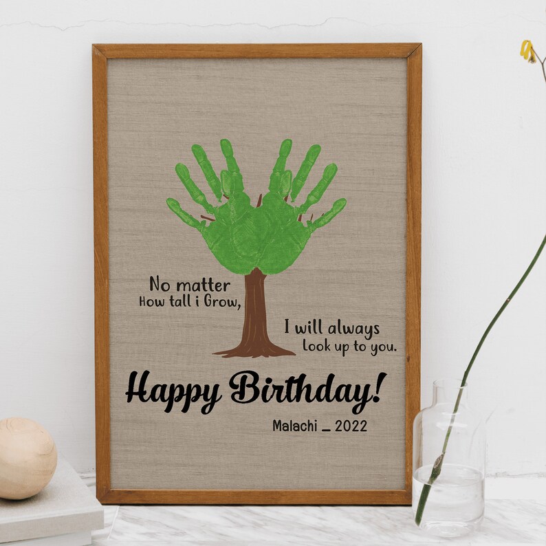 Happy Birthday DIY Handprint Keepsake Handprint Craft for Dad - Etsy