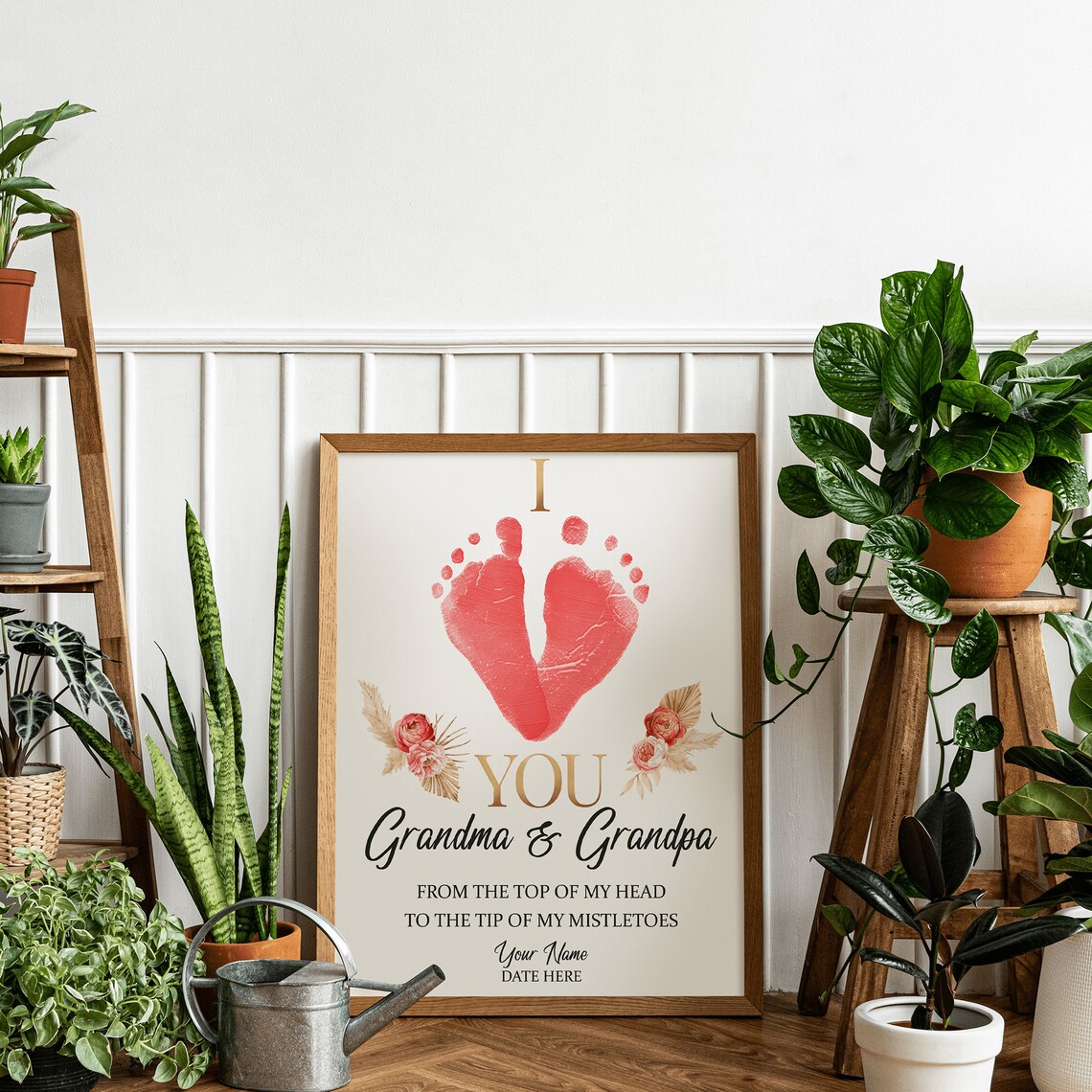 Printable Valentine's Gift for Grandparents Baby Footprint Craft for ...