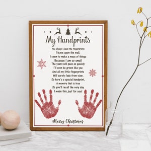 My Handprints Merry Christmas Handprint Art Handprint Keepsake ...