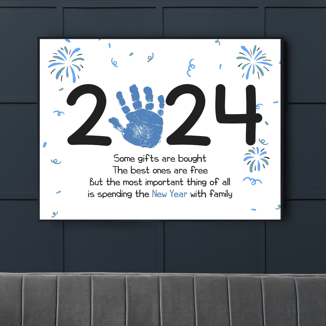 New Year's Handprint Art 2024 New Year Handprints Baby Toddler Kids Art ...