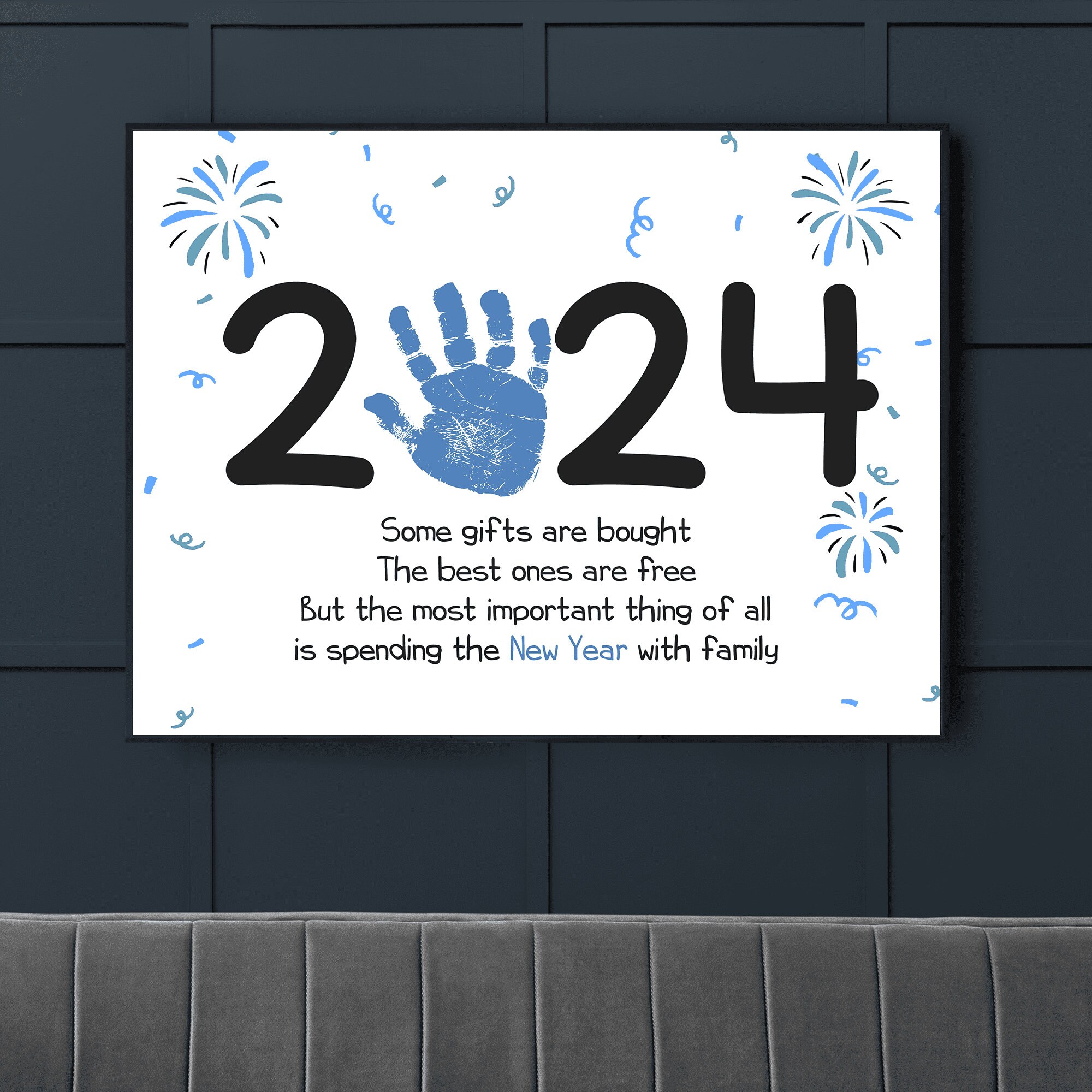 New Year's Handprint Art 2024 New Year Handprints Baby Toddler Kids Art ...
