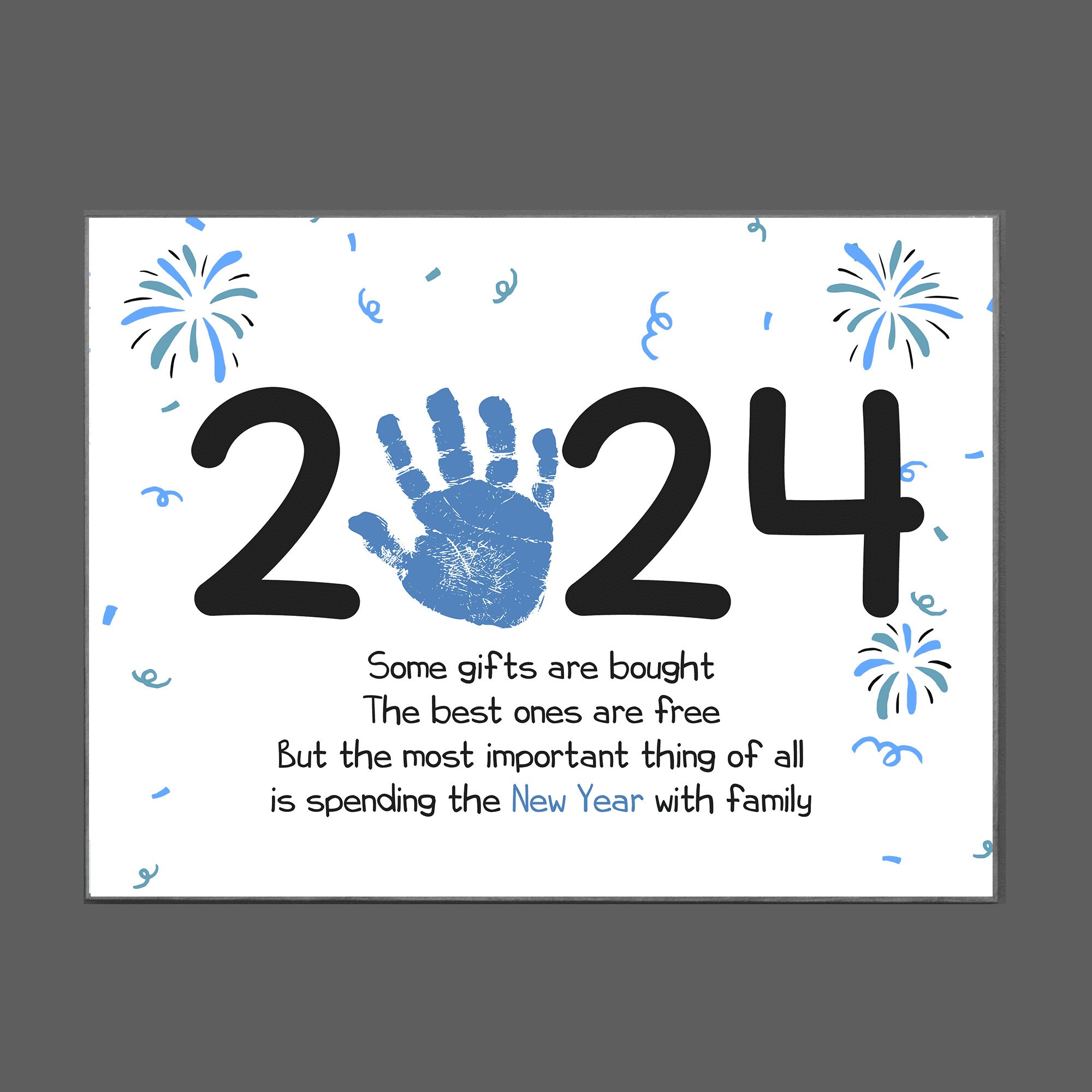 New Year's Handprint Art 2024 New Year Handprints Baby Toddler Kids Art ...