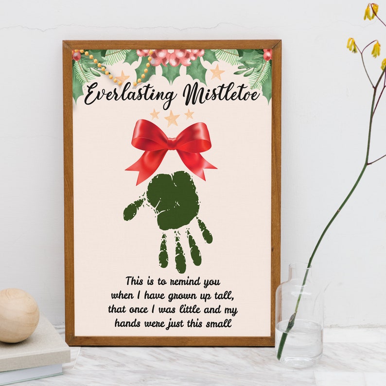 Everlasting Mistletoe Christmas Baby Handprint Art Christmas Handprint ...