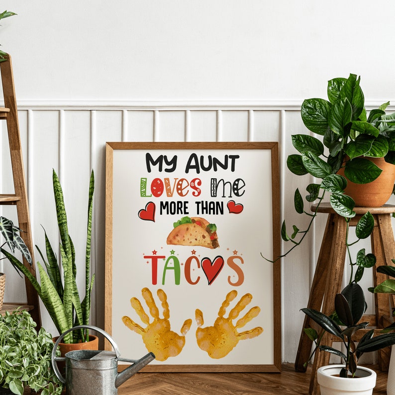 Aunt Love Tacos Handprint Art Craft Valentine's Day 2023 Handprint ...