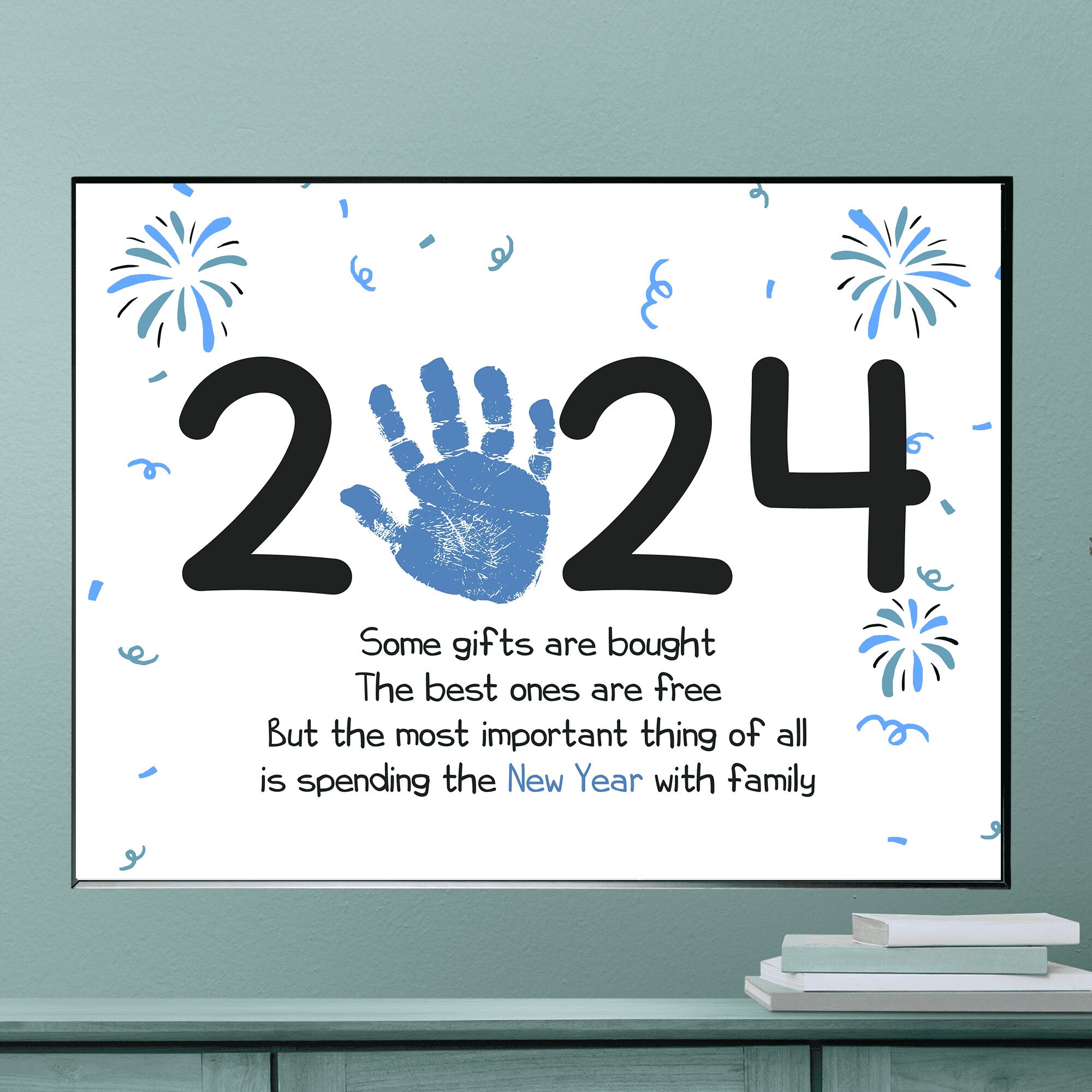 New Year's Handprint Art 2024 New Year Handprints Baby Toddler Kids Art ...