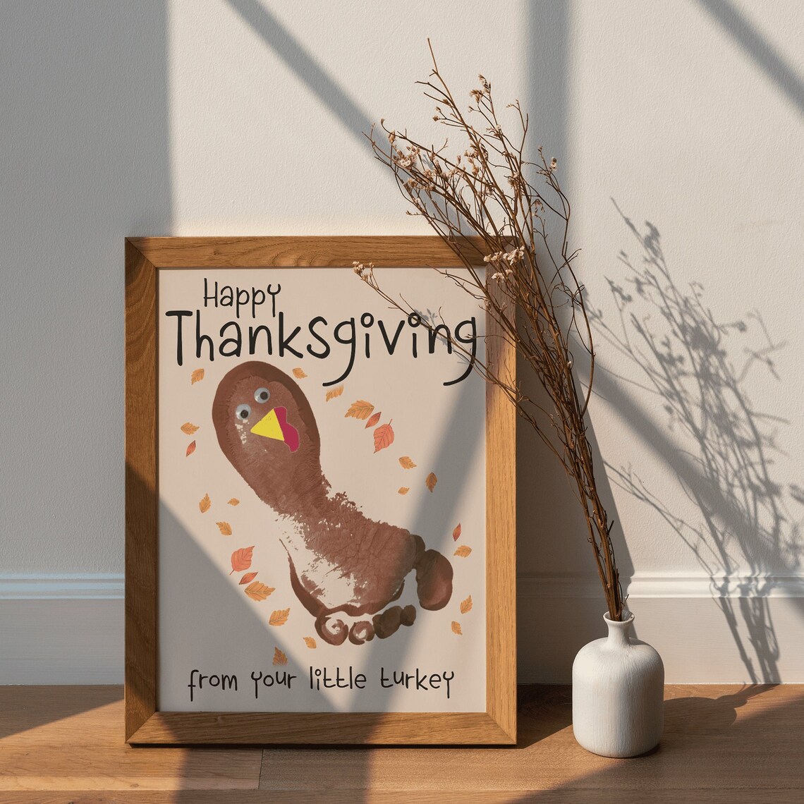 Happy Thanksgiving Footprint Thanksgiving Digital Print Thanksgiving ...