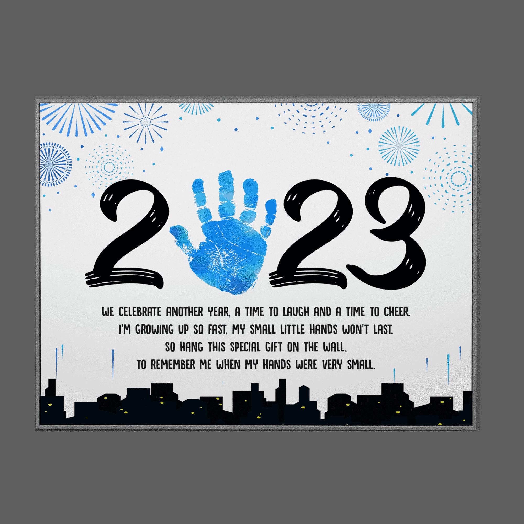 New Year's Handprint Art Handprint Poem New Year Baby Kids - Etsy Australia