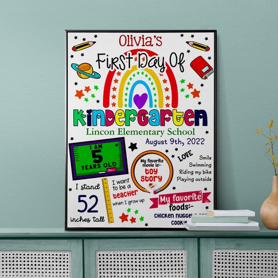 Editable First Day of Kindergarten Personalized Last Day of - Etsy