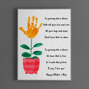 I'm Growing Like a Flower Mother's Day Handprint Flower Crafts for ...