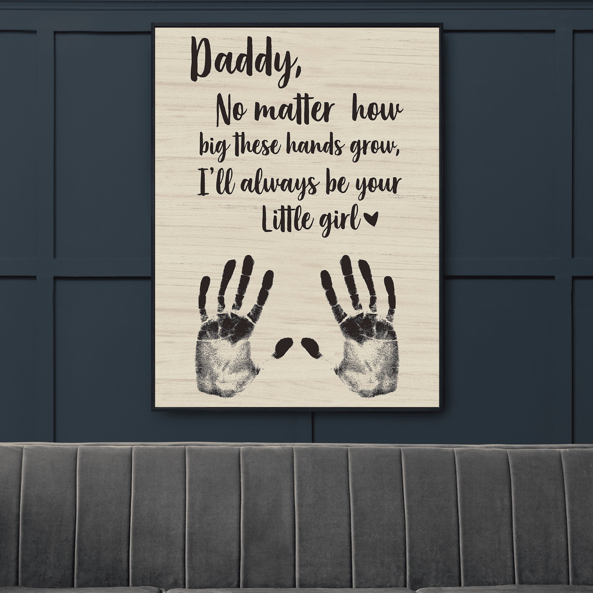 Father's Day Handprint Art Gift From Little Girl Printable Handprint ...