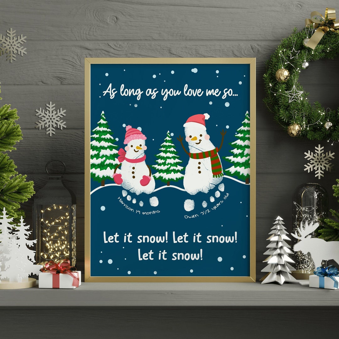 Snowman Footprint Art Christmas Footprint Art Baby Footprint Art ...