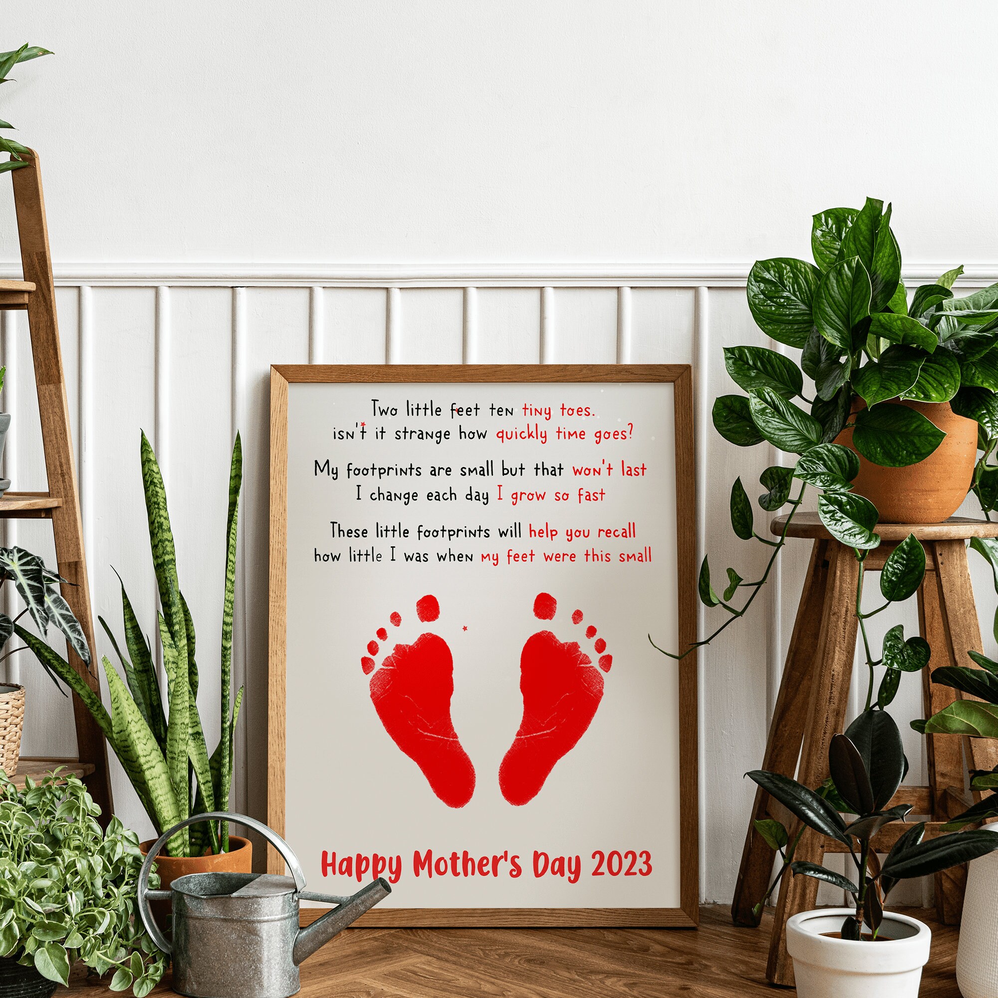 Two Little Feet Ten Tiny Toes Happy Mother's Day 2023 Footprint Craft ...