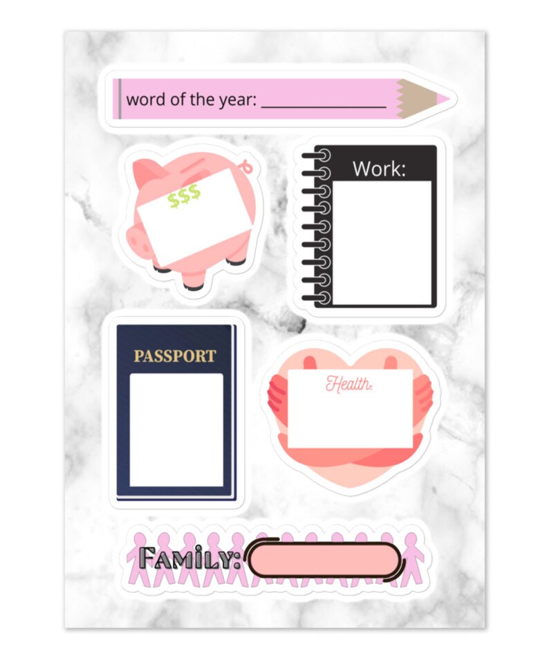 Vision Board Stickers, Vision Board Template, 2022 Vision Board, 2022 ...