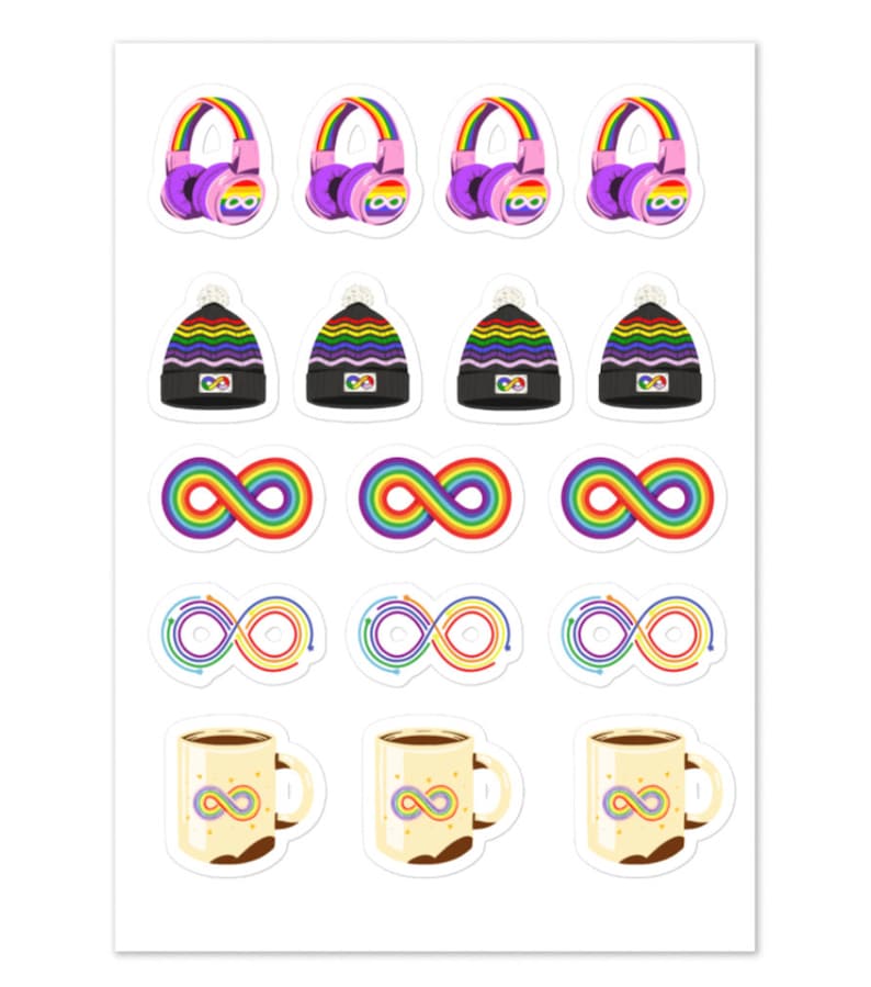 Neurodiversity Stickers, Autism Stickers, Rainbow Infinity Stickers ...