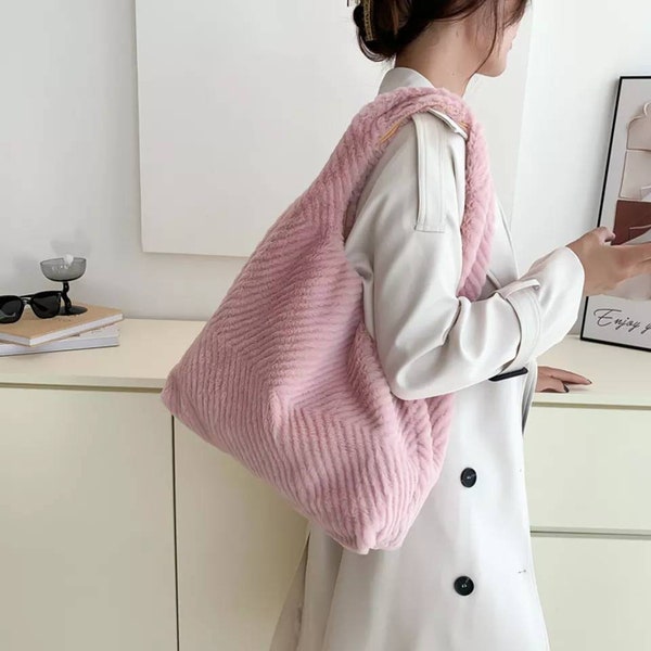 Fuzzy Tote Bag - Etsy