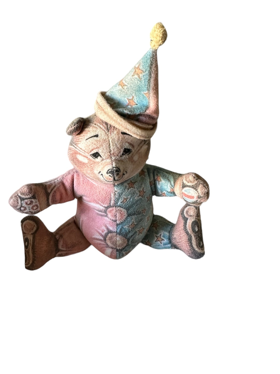 Vintage 1986 the Toy Works Circus Clown Bear Plush Beanie - Etsy