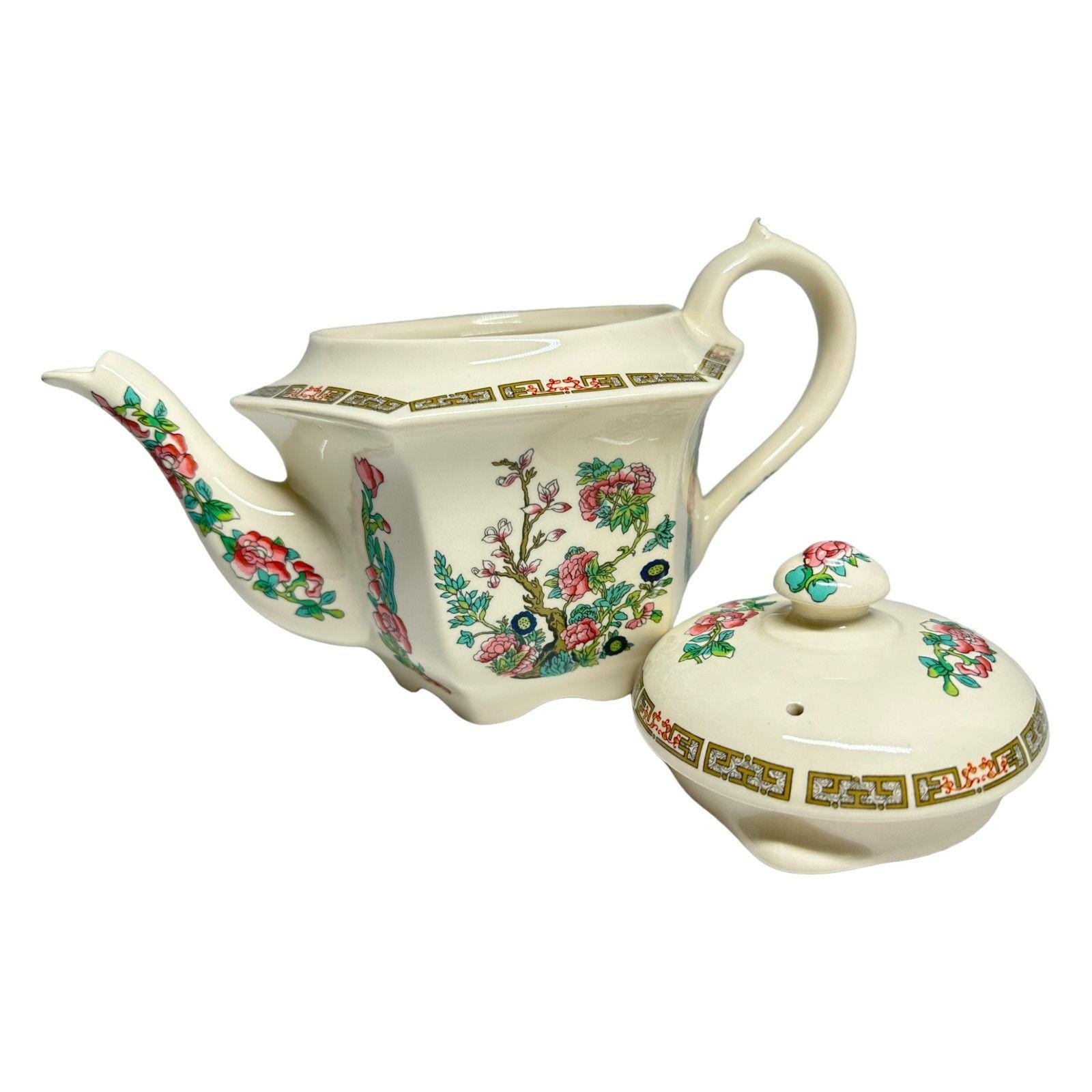 Vintage Sadler Indian Tree Teapot, Hexagonal Shape, 1930s, 4-cup Made ...