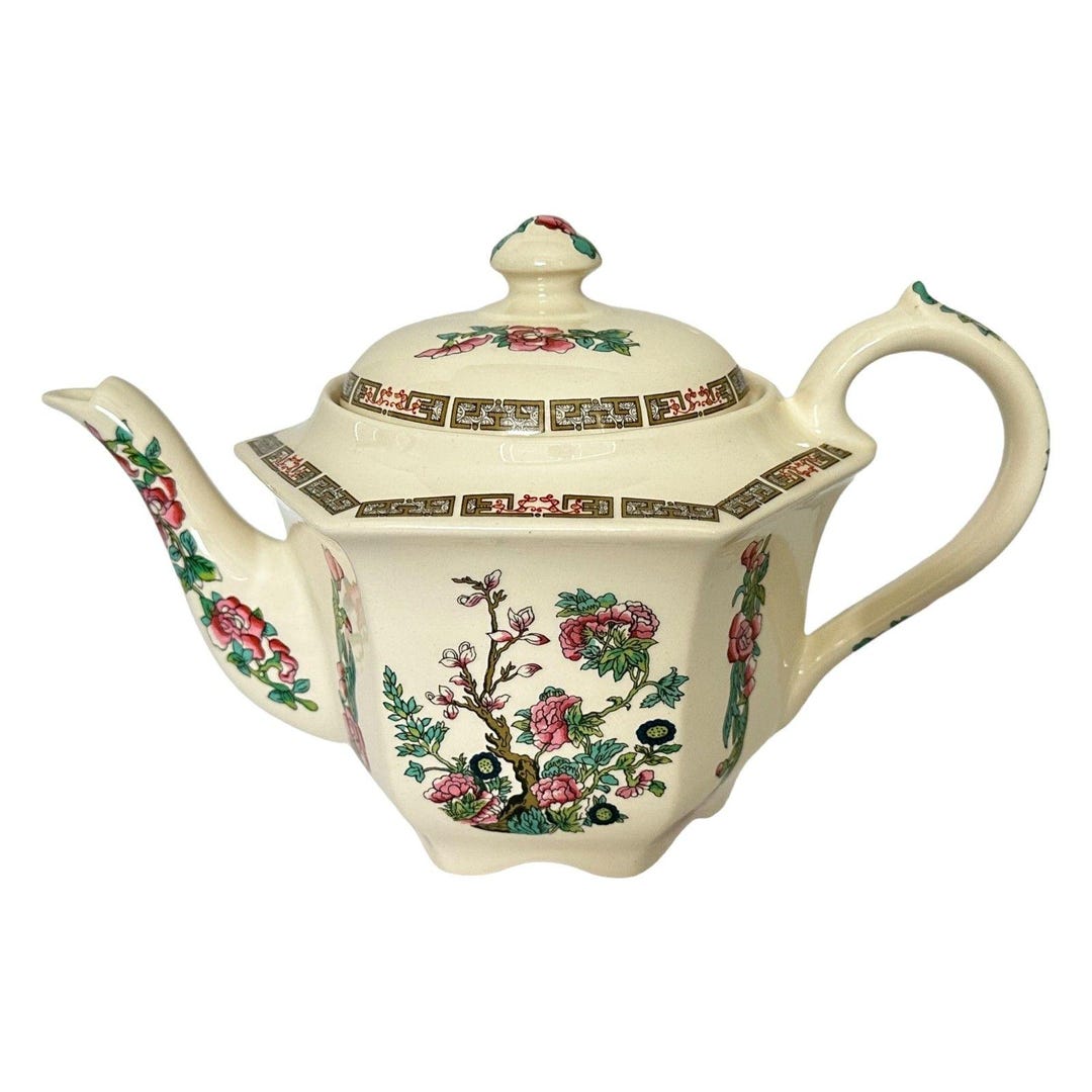 Vintage Sadler Indian Tree Teapot, Hexagonal Shape, 1930s, 4-cup Made ...