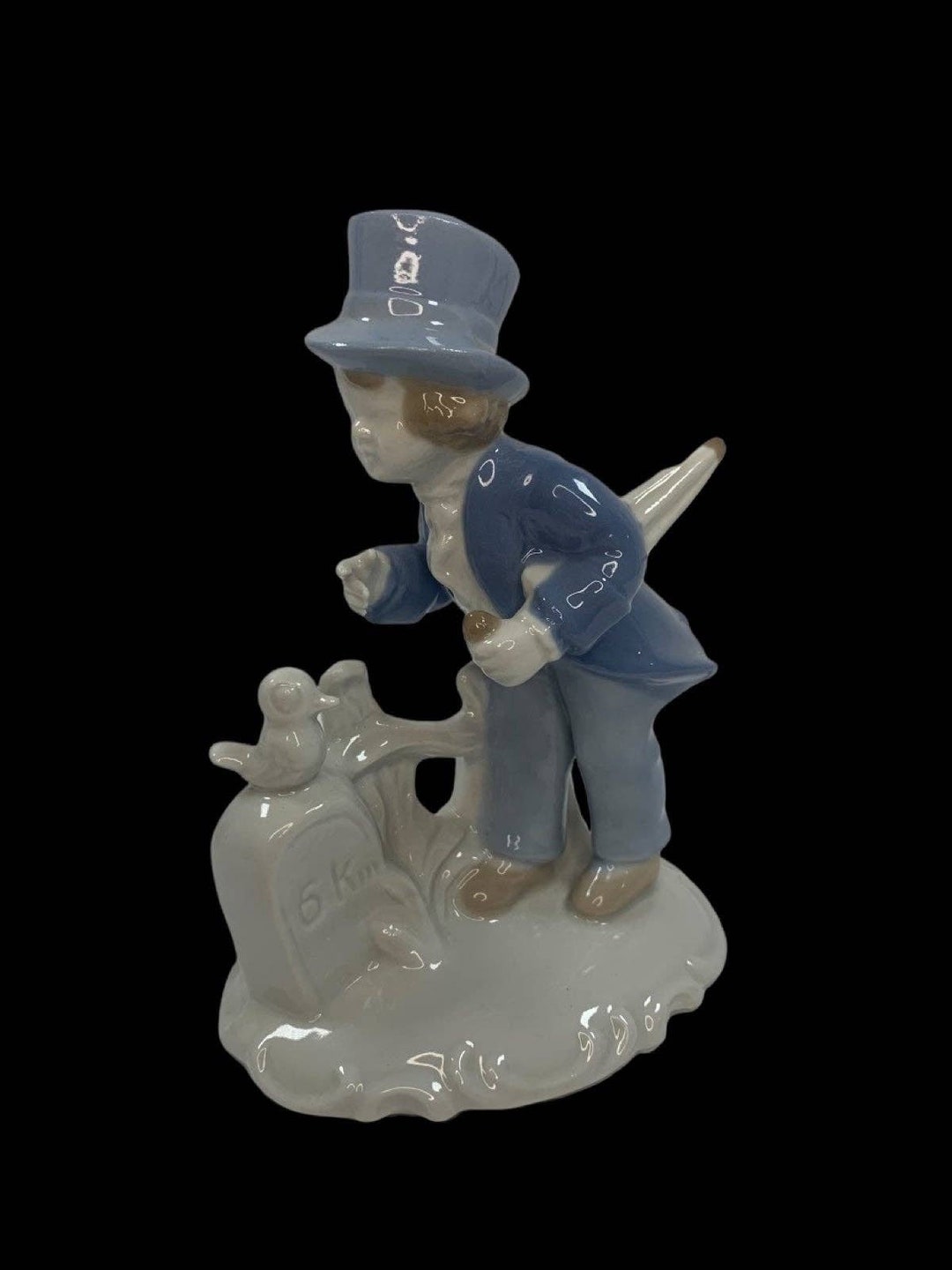Antique! Rare! Porcelain! Dresden Germany. Man and Top Hat and Birds ...