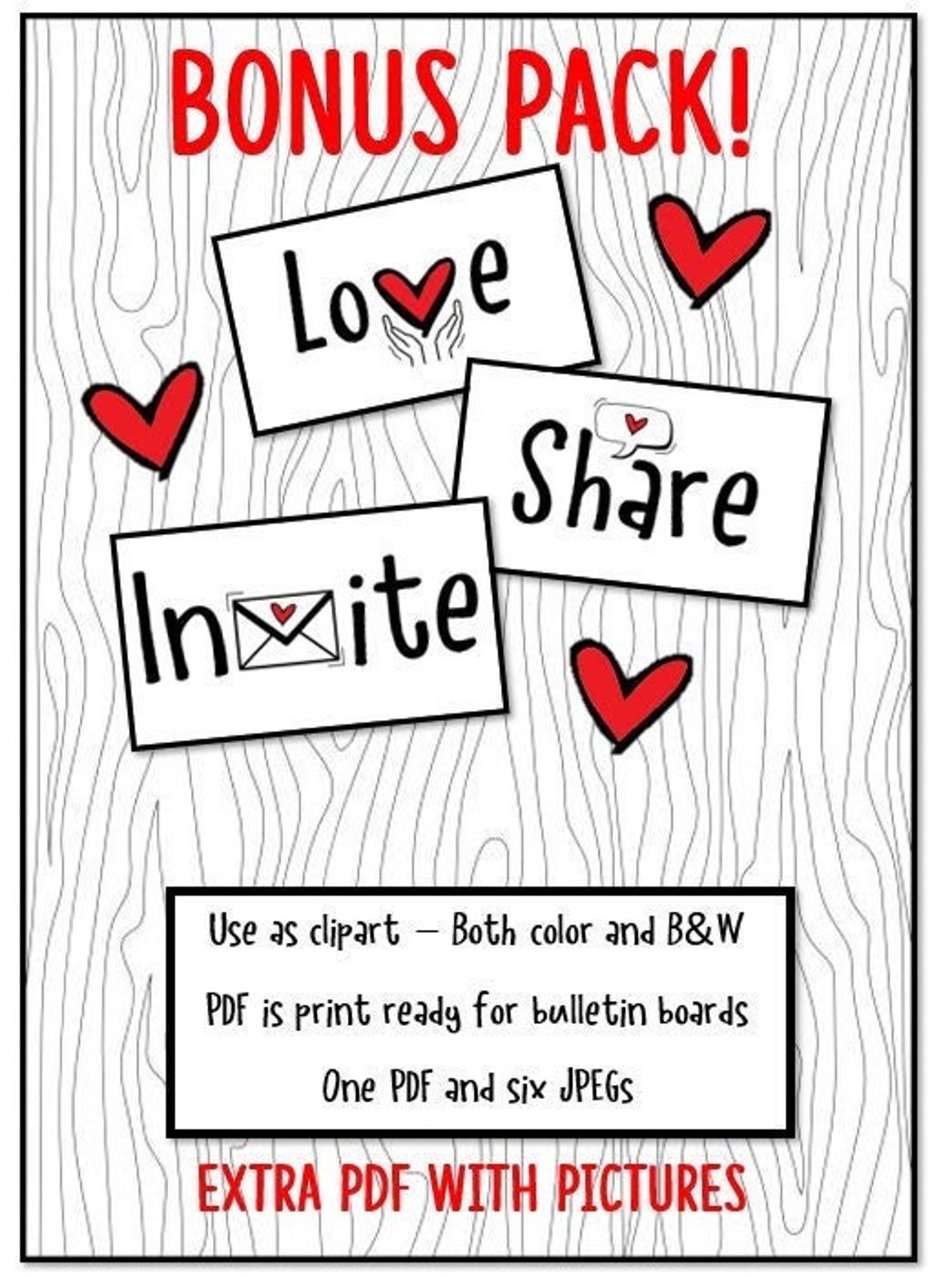 Love, Share, Invite BONUS PACK - Etsy