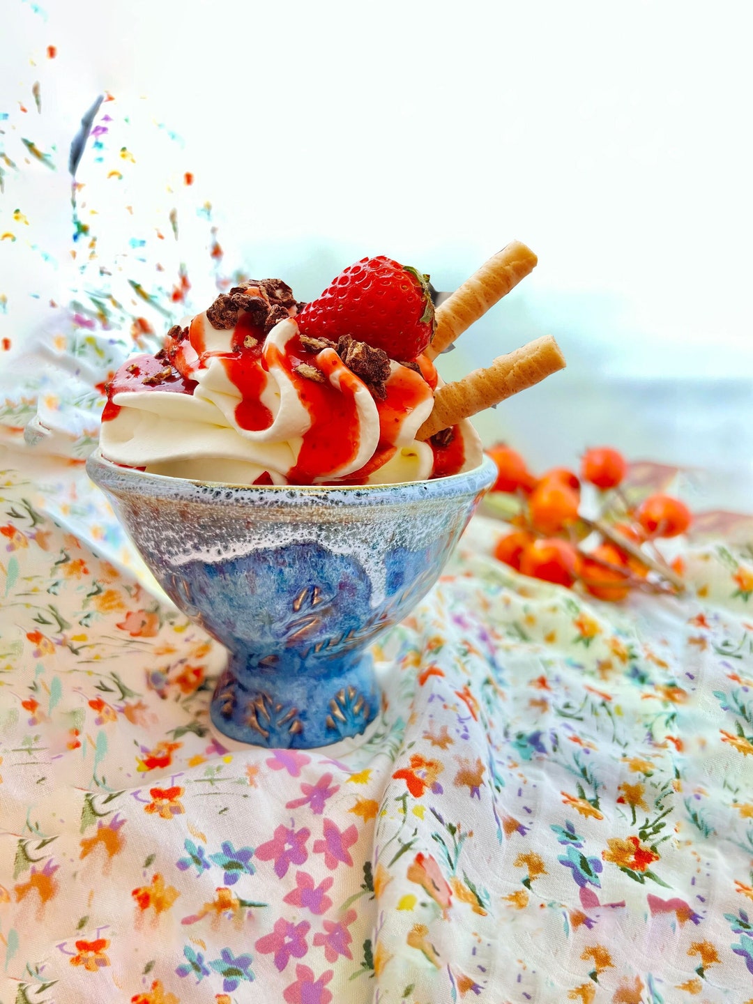 Handmade Hand-carved Ice Cream Sundae Bowls Dessert Christmas Present ...