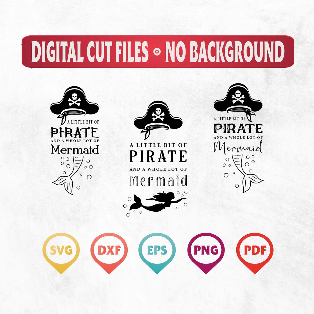 Pirate Mermaid SVG Bundle: Girl Summer Design (digital Download) - Etsy