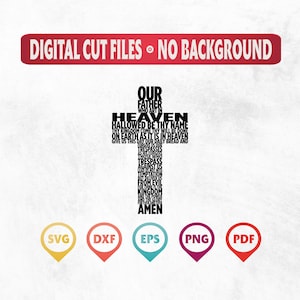 The Lord's Prayer Cross, Svg File, Our Father Cross Svg, Our Father ...