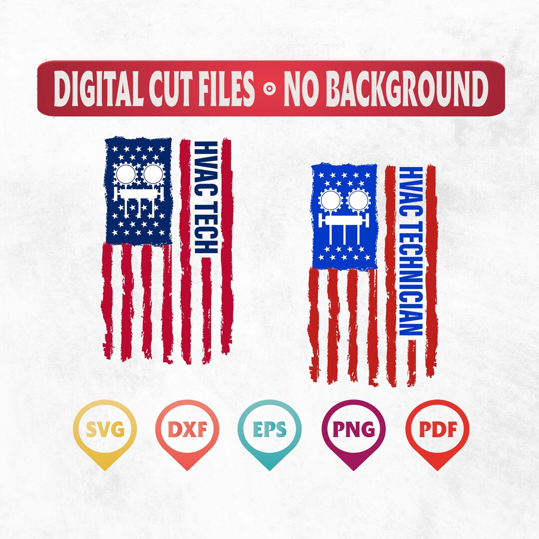 HVAC Tech American Distressed Flag Svg, HVAC Technician Svg, Heating ...