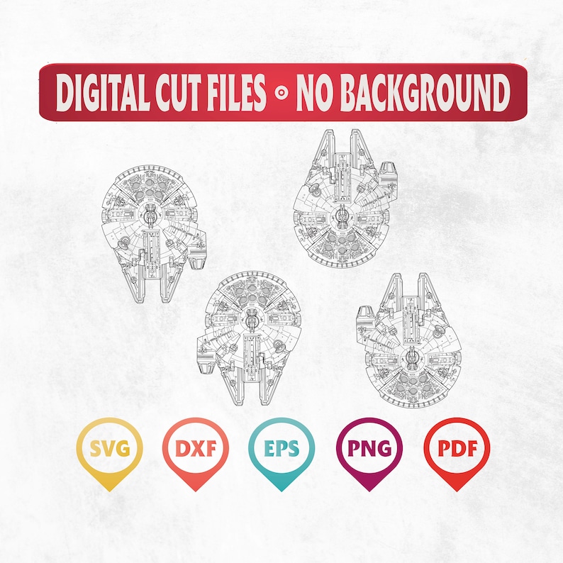 Millennium Falcon, Digital Download Files, Svg, Png, Eps Instant ...