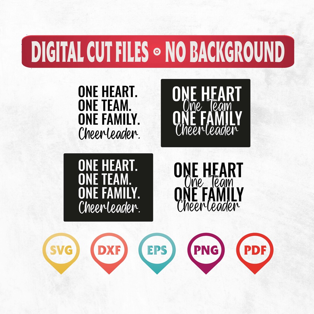 One Heart One Team One Family Cheerleader Svg, Cheer Shirt Svg ...