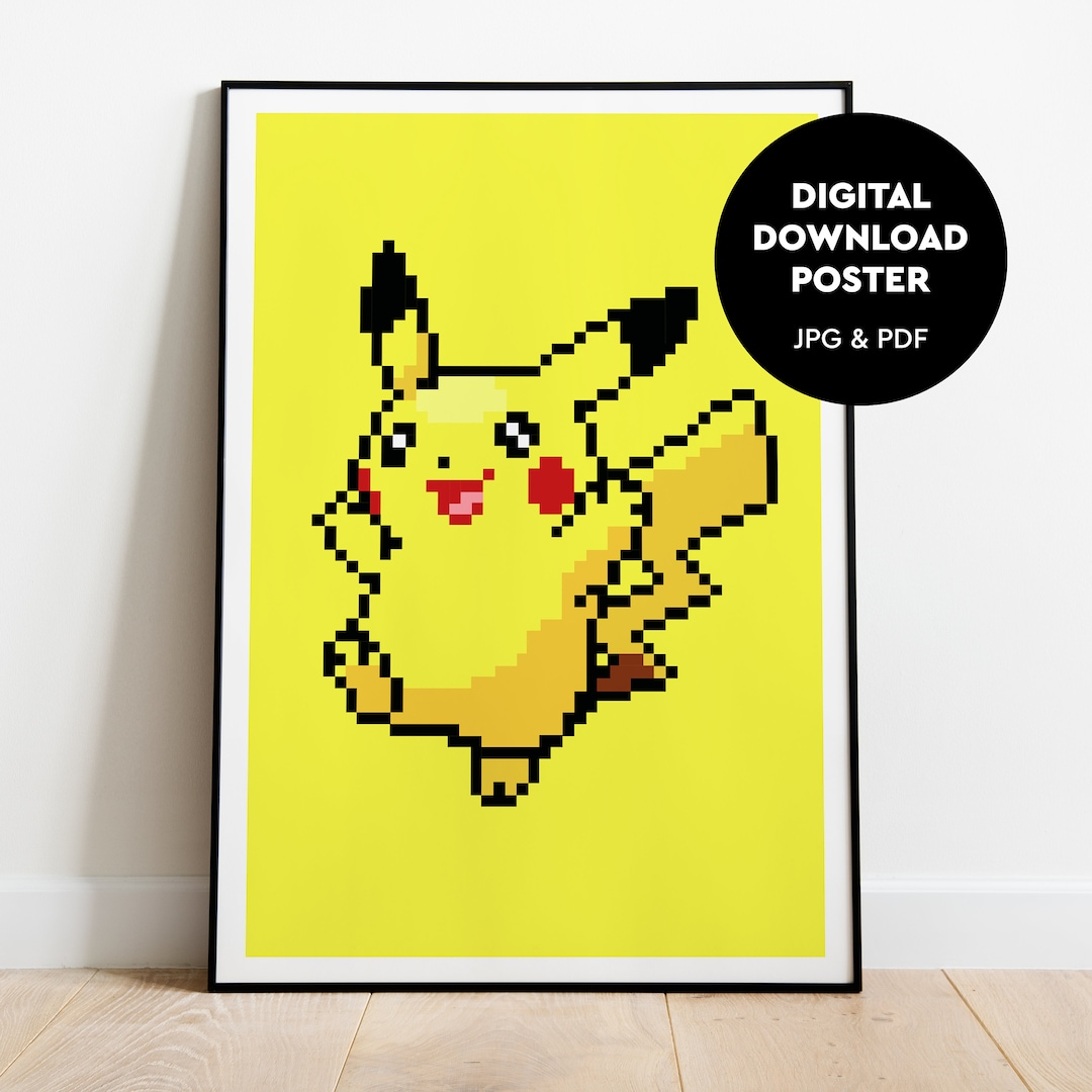 Pikachu Pokemon Digital Download Poster. Pokemon Poster - Etsy