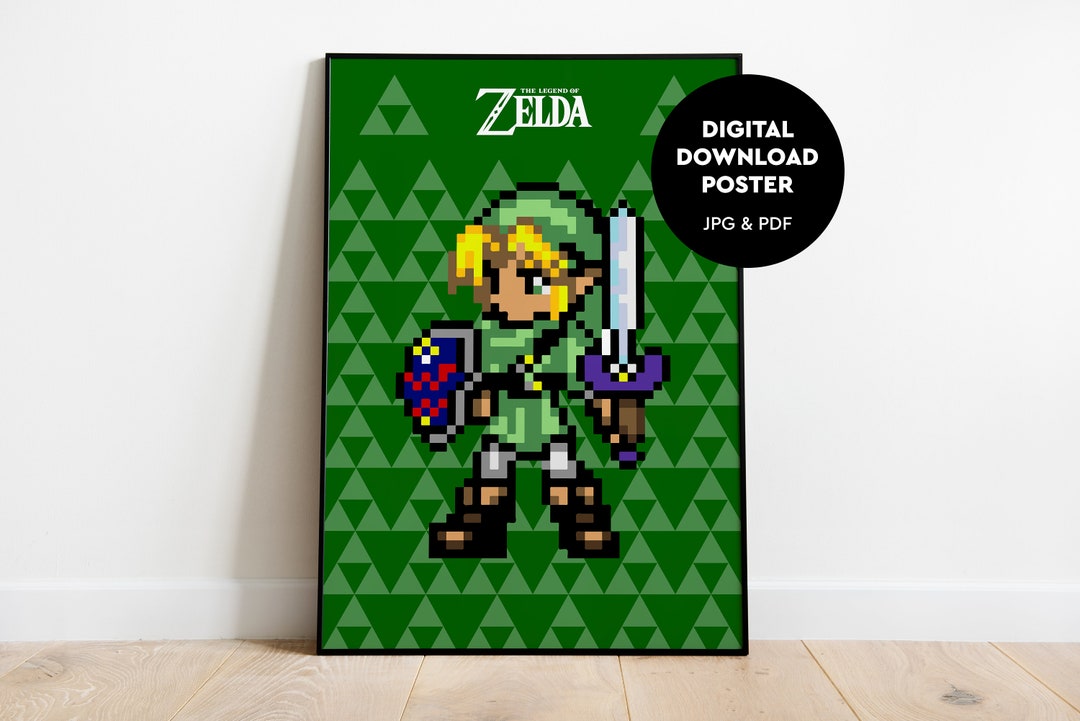 Retro Gaming the Legend of Zelda Retro Gaming Digital Download Poster ...