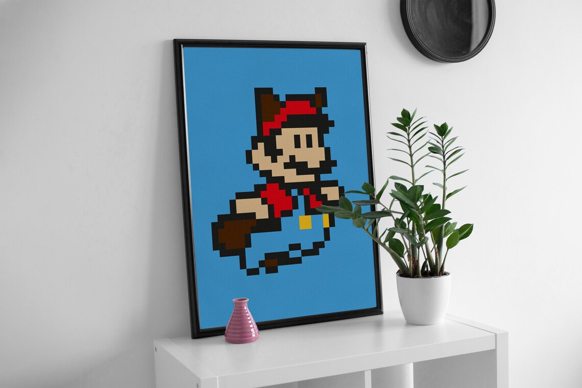 Super Mario Flying Poster, Retro Gaming Poster, Retro Gaming, 80s ...