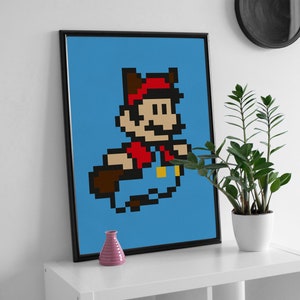 Super Mario Flying Poster, Retro Gaming Poster, Retro Gaming, 80s ...