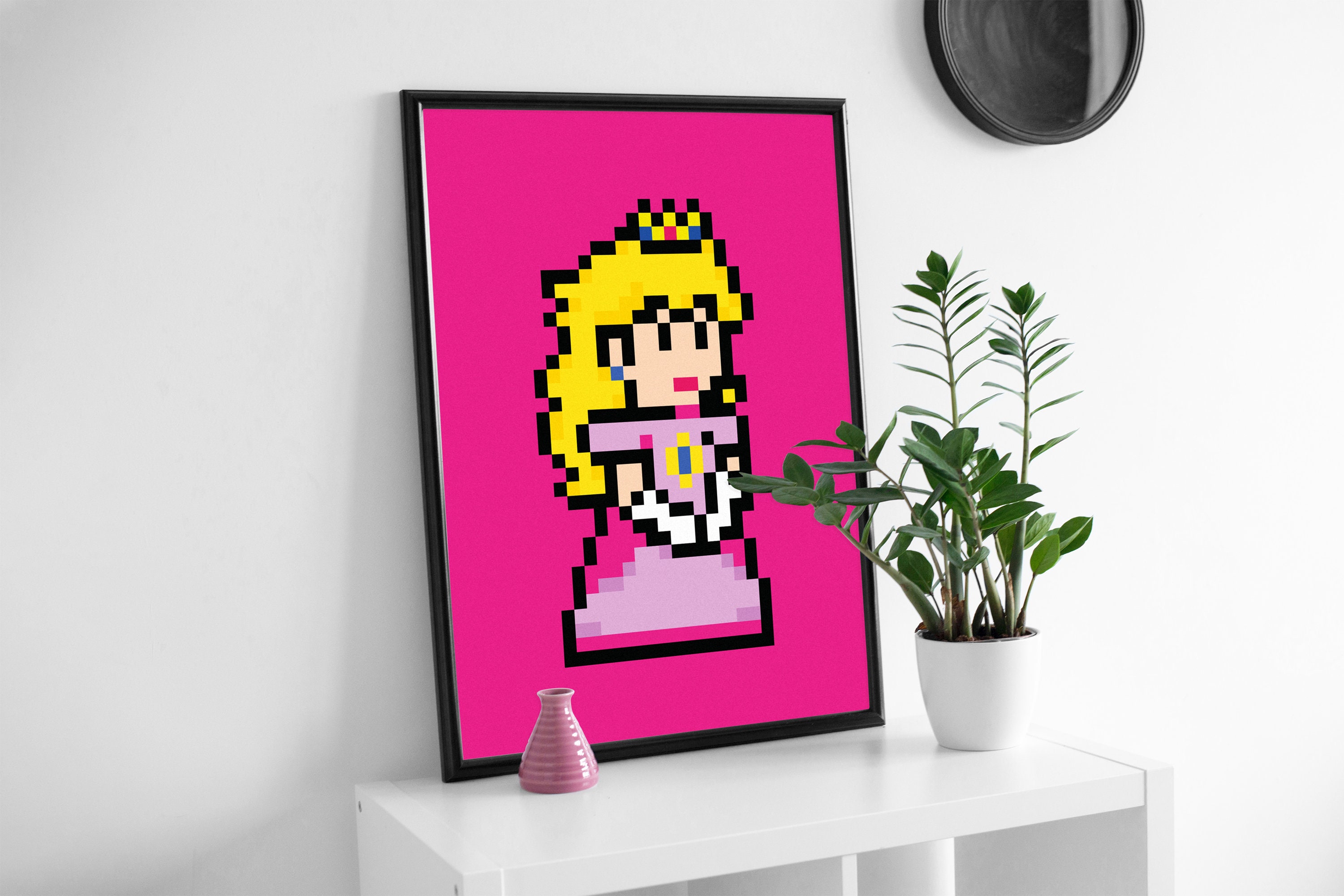 Princess Peach Poster, Retro Game Poster, Super Mario Wall Art as a ...