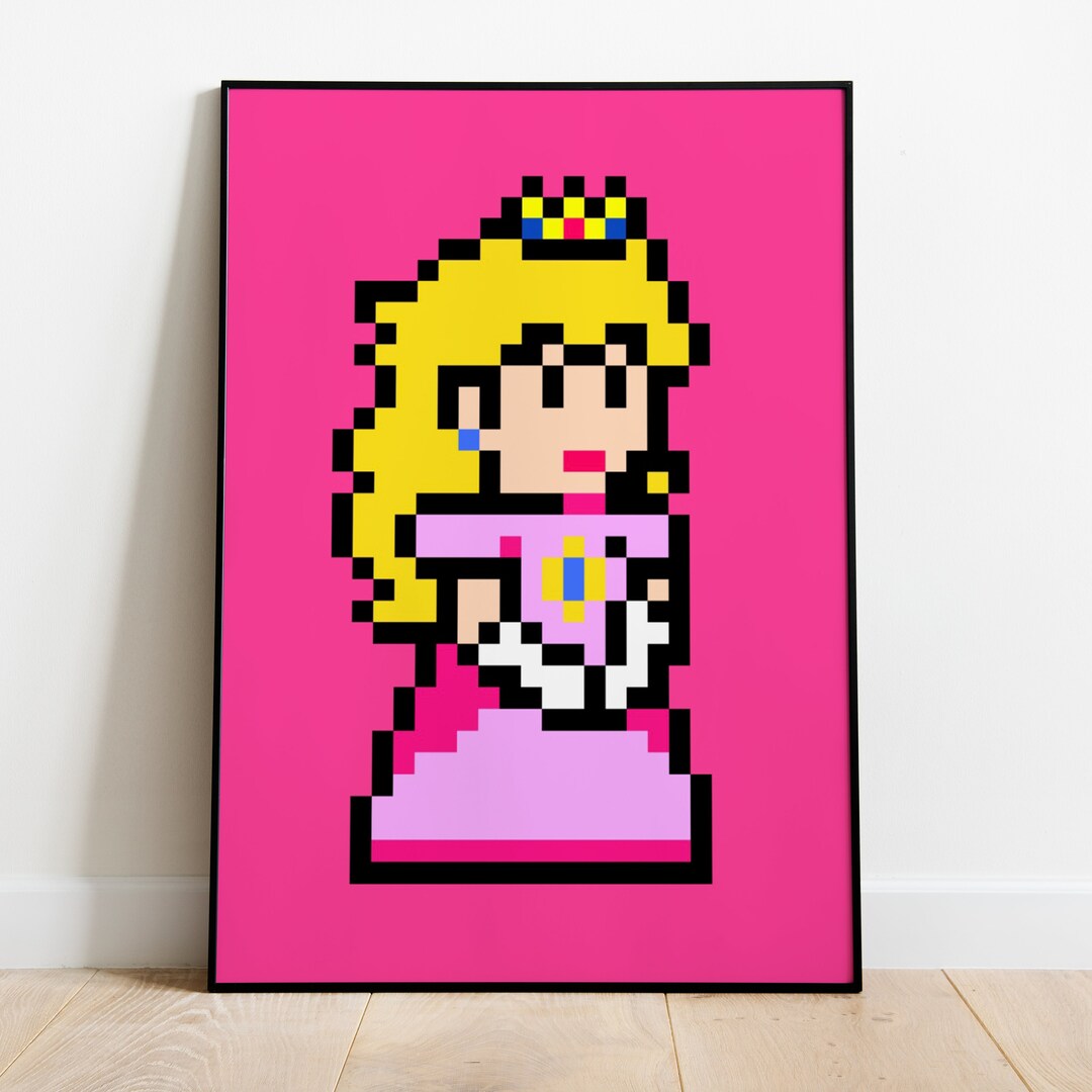 Princess Peach Poster, Princess Print, Retro Gaming Poster, Princess ...