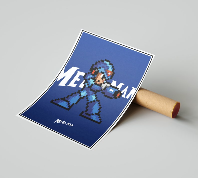 Retro Game Mega Man Retro Gaming Digital Download Poster. Rockman ...