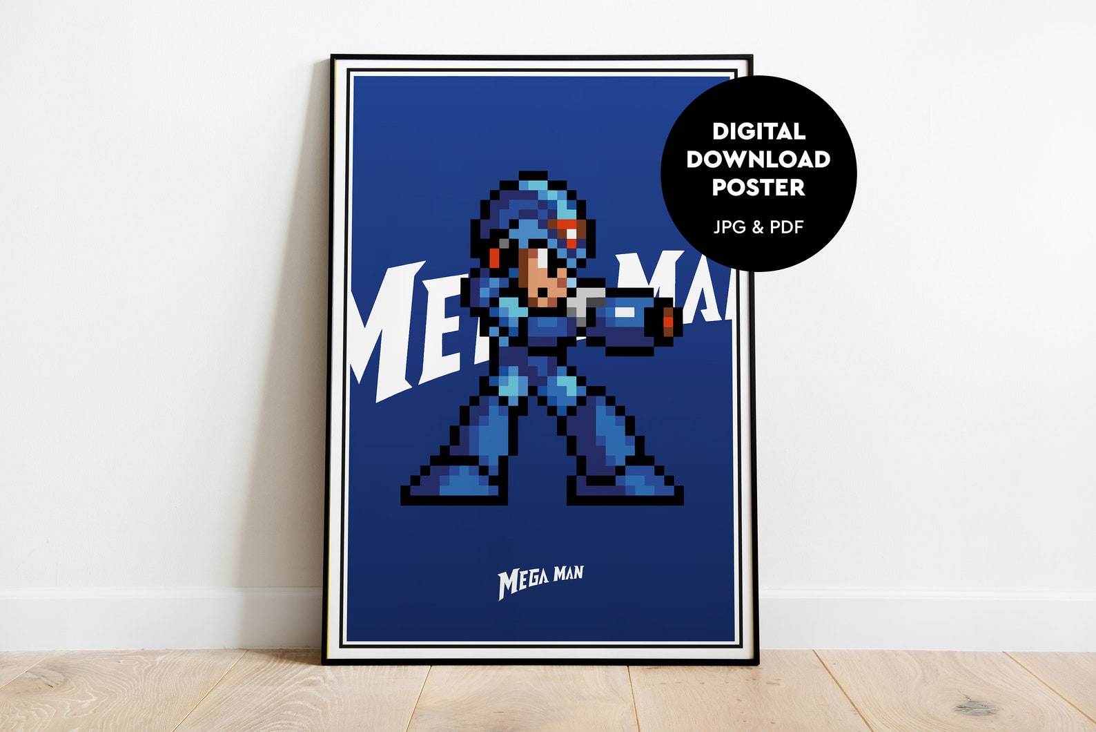 Retro Game Mega Man Retro Gaming Digital Download Poster. Rockman ...