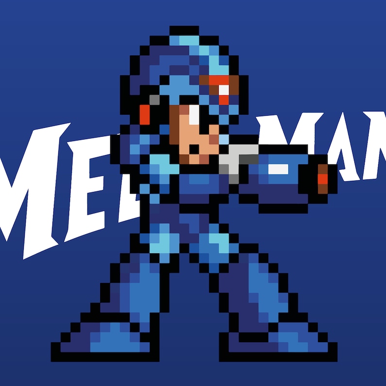 Retro Game Mega Man Retro Gaming Digital Download Poster. Rockman ...
