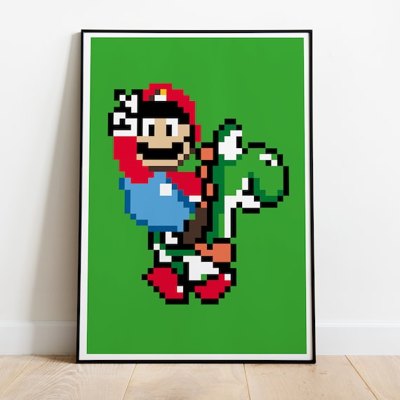 Super Mario and Yoshi Poster - Etsy